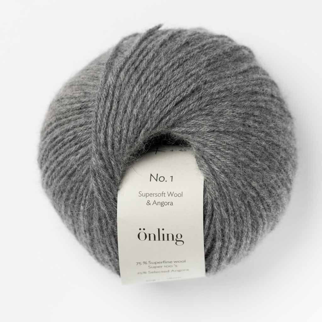 Önling No 1 - Soft Merino Angora Yarn for Luxurious Knitting Dark Grey