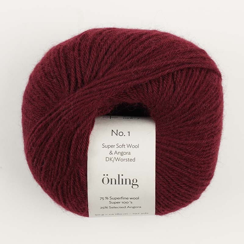 Önling No 1 - Soft Merino Angora Yarn for Luxurious Knitting Wine